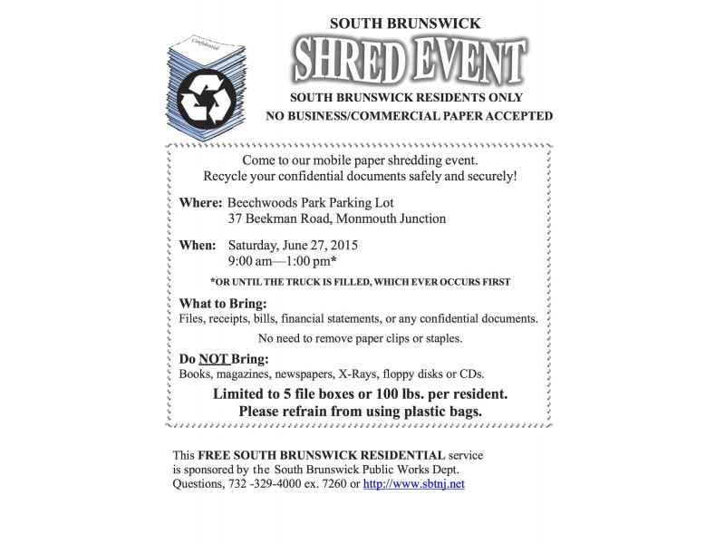 Free Paper Shredding Event In South Brunswick South Brunswick NJ Patch free-paper-shredding-event-in-south-brunswick-south-brunswick-nj-patch