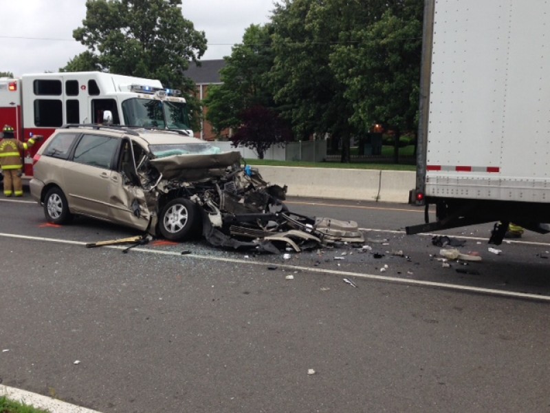 Driver Airlifted After Van Rear-Ends Tractor Trailer In Manchester ...