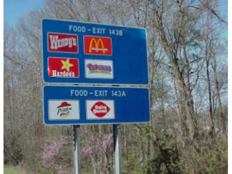 DOT to Review Policies on Highway Food, Fuel, and Lodging Signs ...