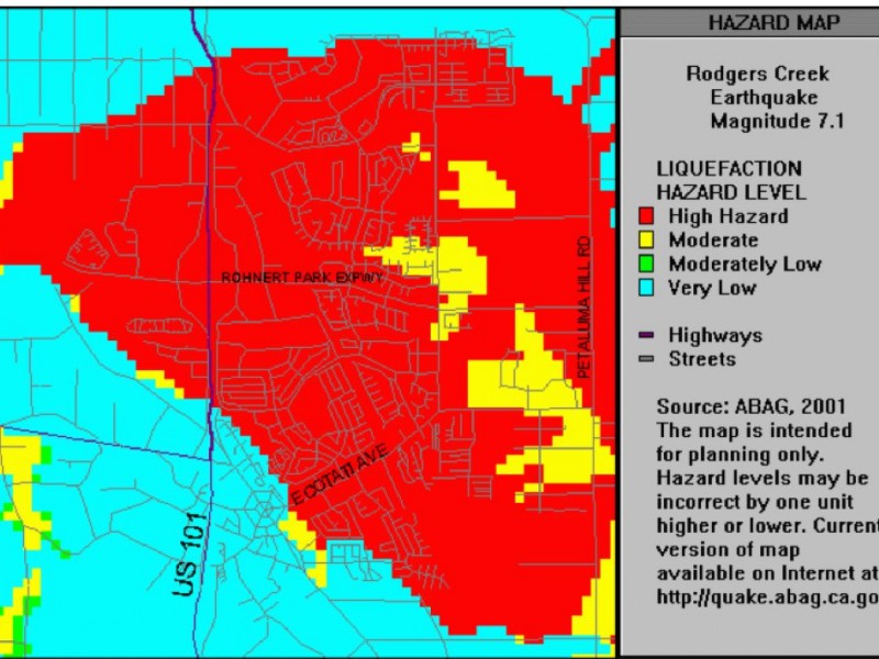 Rodgers Creek Fault Map Santa Rosa